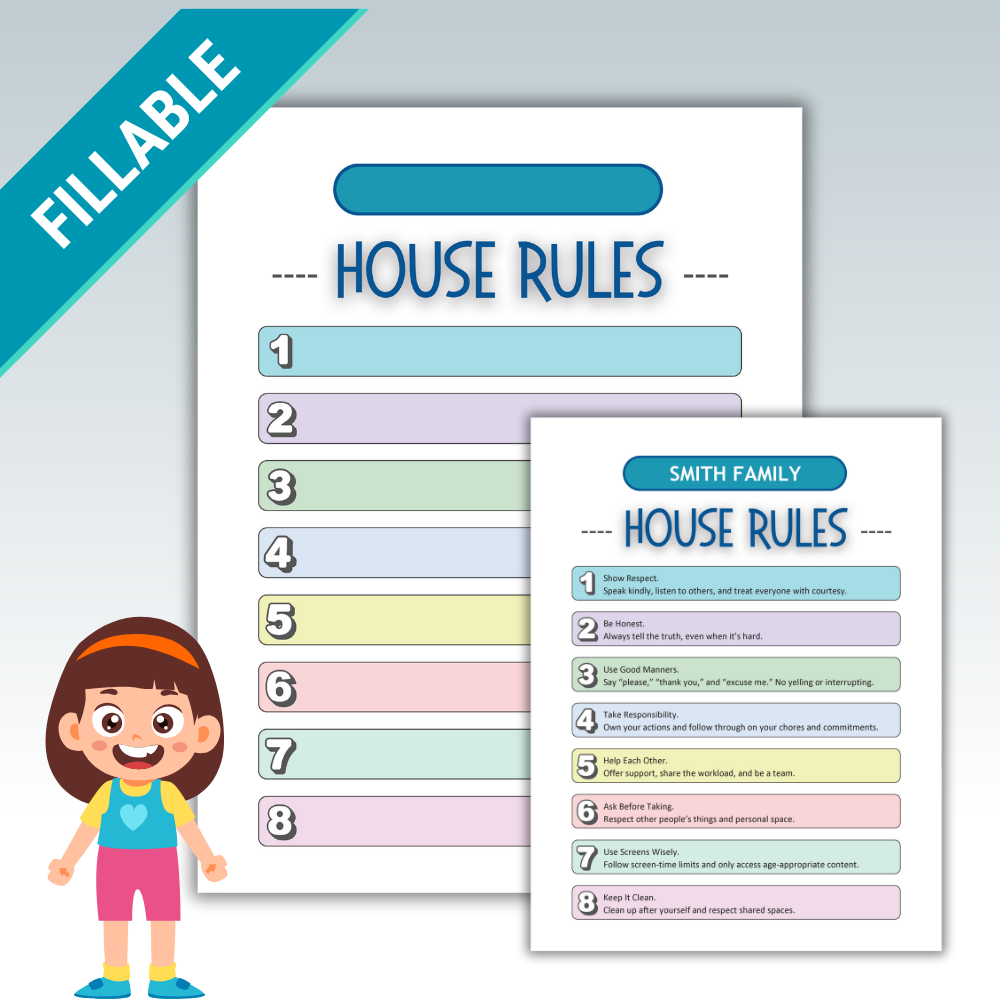Fillable Editable House Rules For Kids – Nature Parenting
